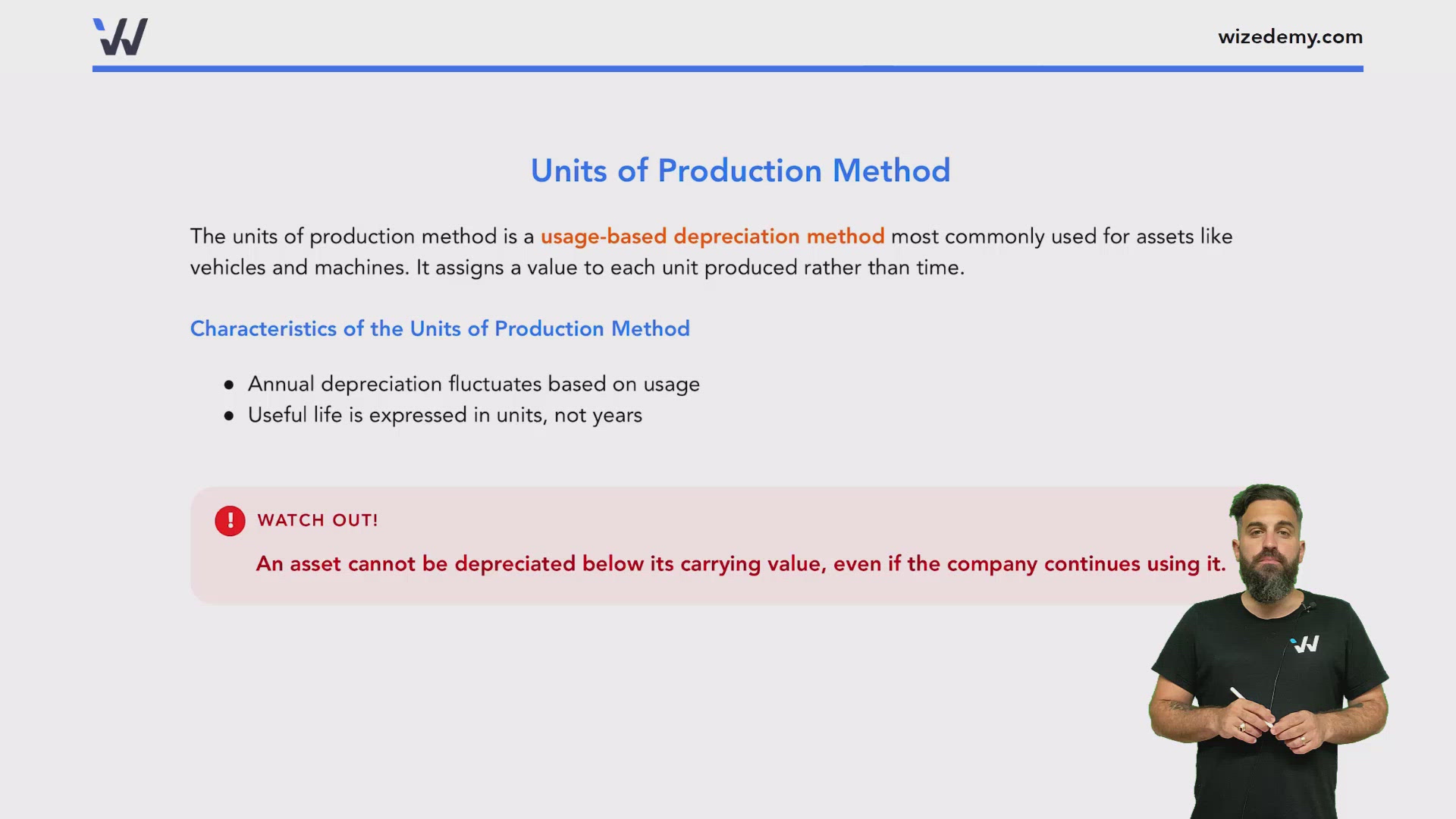 Units of Production Method - Wize University Introduction to Financial ...