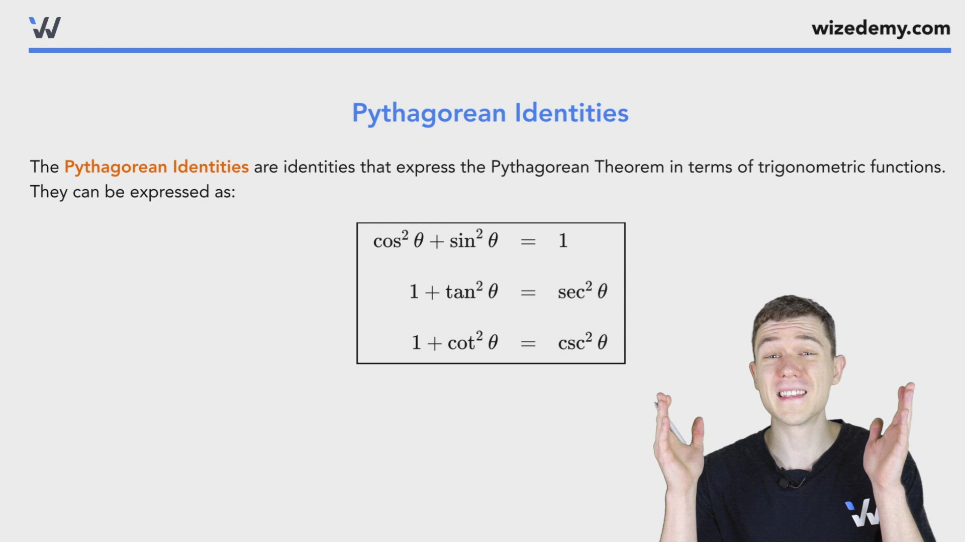 Pythagorean Identities - Wize High School Grade 12 Pre-Calculus ...