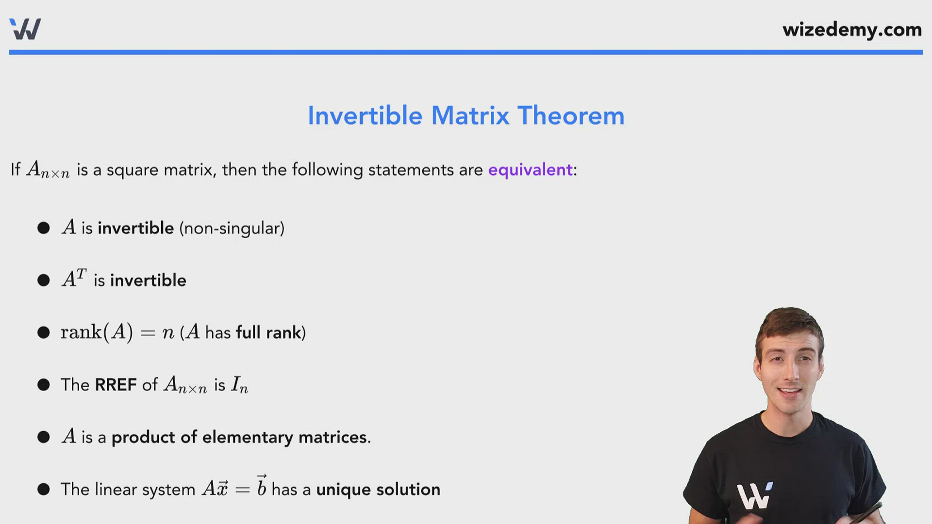 Invertible Matrix Theorem Wize University Linear Algebra Textbook Invertible Matrix Theorem Wize University Linear Algebra Textbook