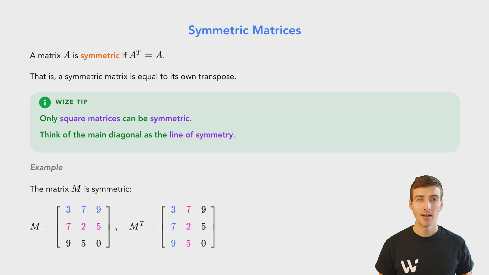 Matrix Transpose - Wize University Linear Algebra Textbook | Wizeprep