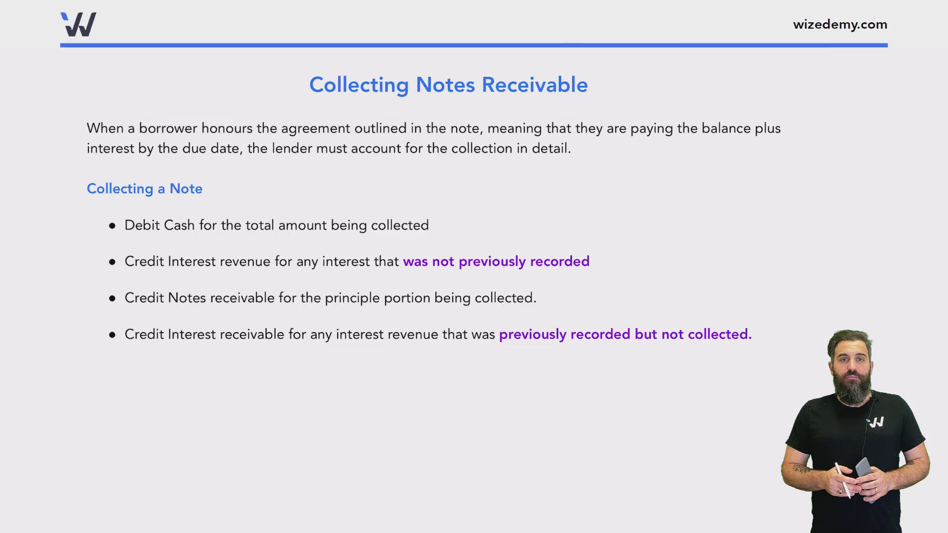 Collecting Notes Receivable - Wize University Introduction to Financial ...