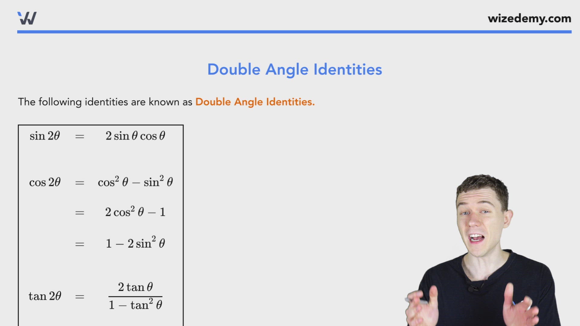 Double & Half Angle Identities - Wize High School Grade 12 Pre-Calculus ...