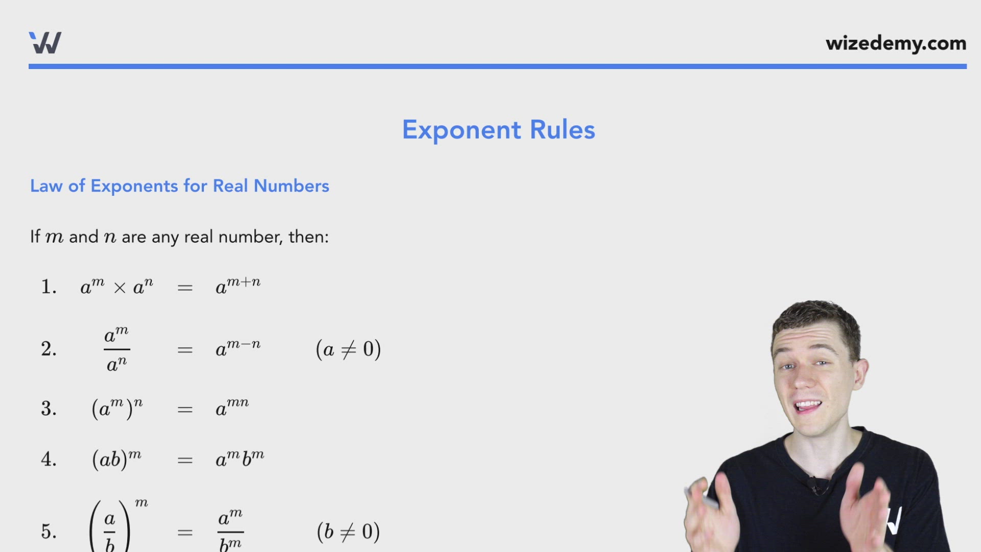 Exponent Rules - Wize High School Grade 12 Pre-Calculus Textbook | Wizeprep