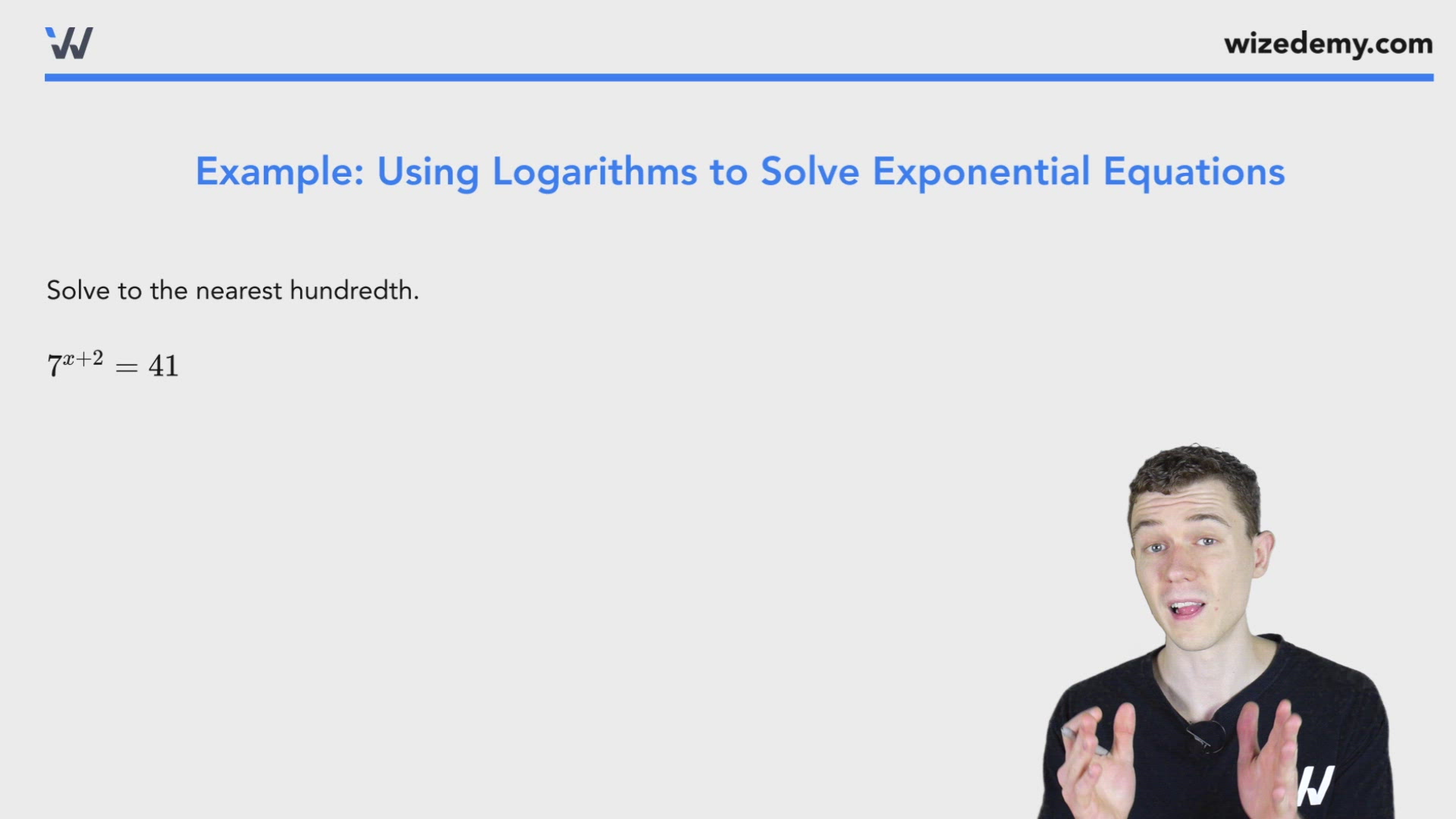 Using Logarithms to Solve Exponential Equations - Wize High School ...
