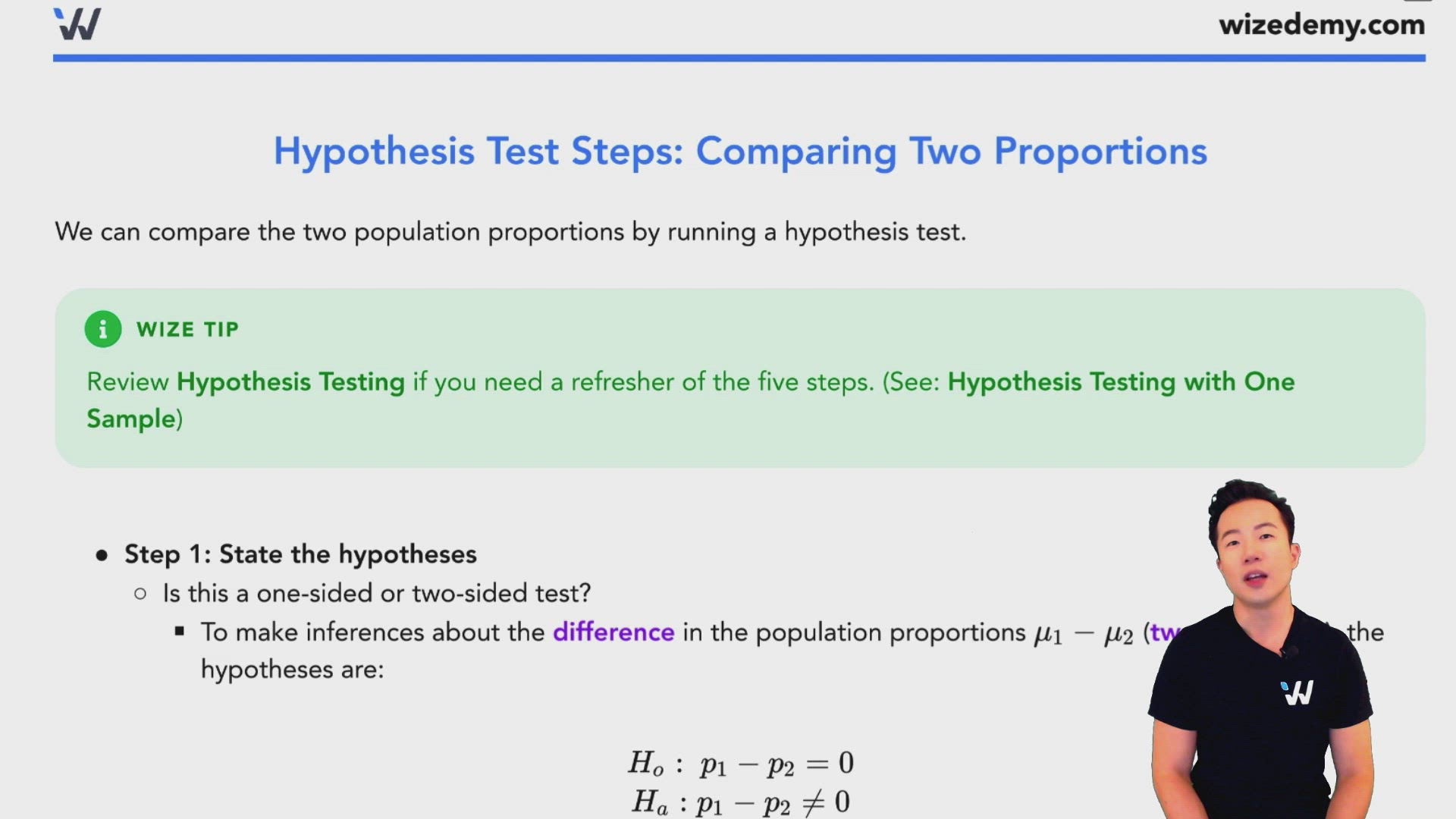 Hypothesis Testing for Two Proportions - Wize University Statistics ...