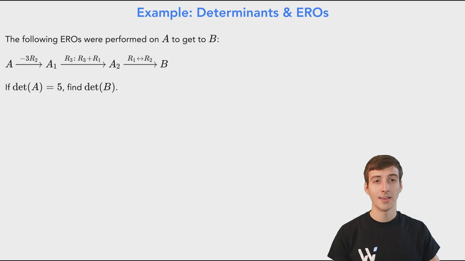 Determinants and EROs - Wize University Linear Algebra Textbook | Wizeprep