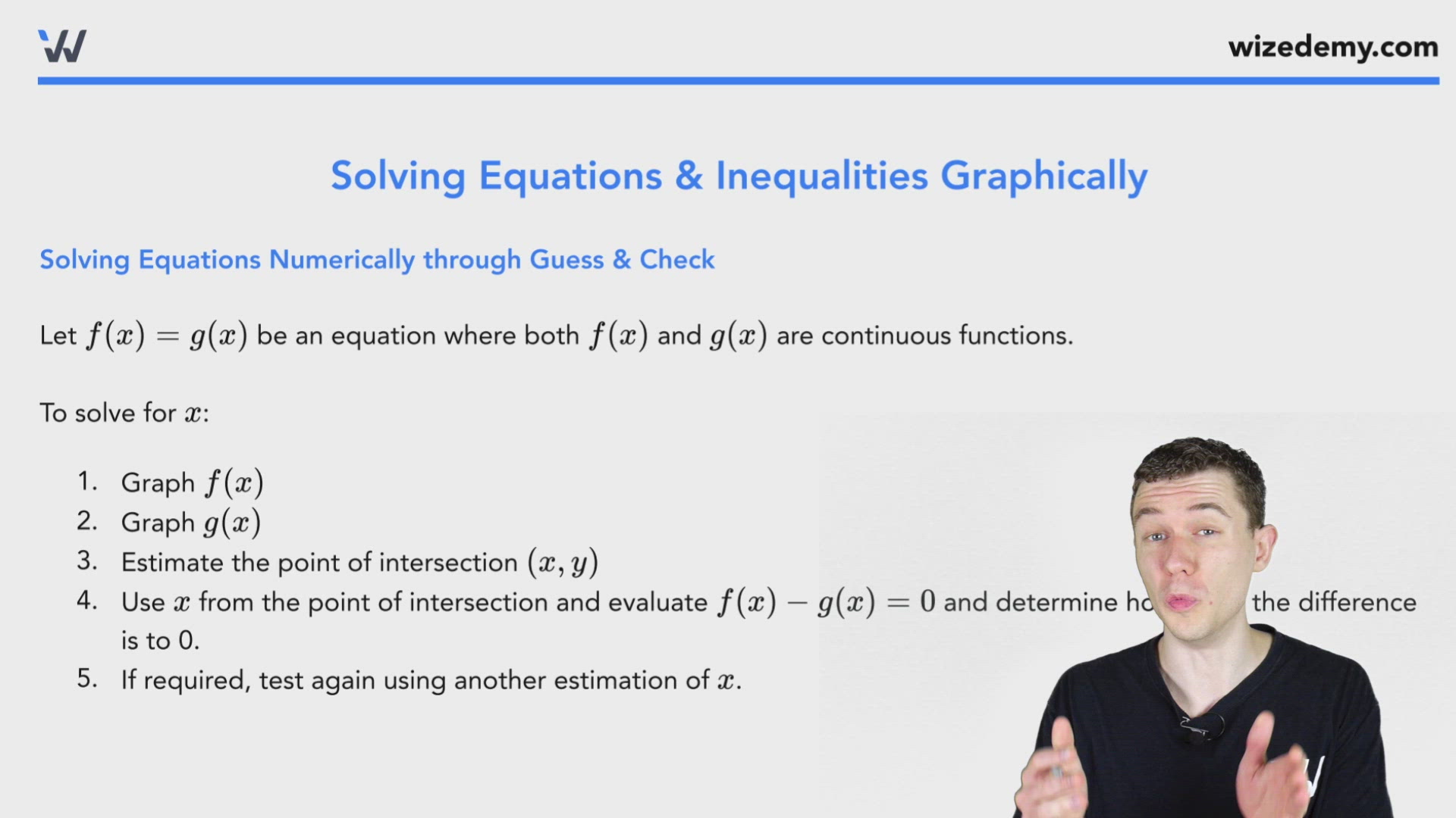 Solving Equations & Inequalities Graphically - Wize High School Grade 12 Pre-Calculus Textbook ...