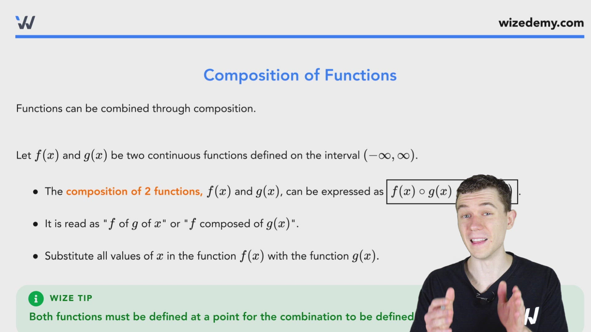 Composition of Functions - Wize High School Grade 12 Pre-Calculus Textbook | Wizeprep