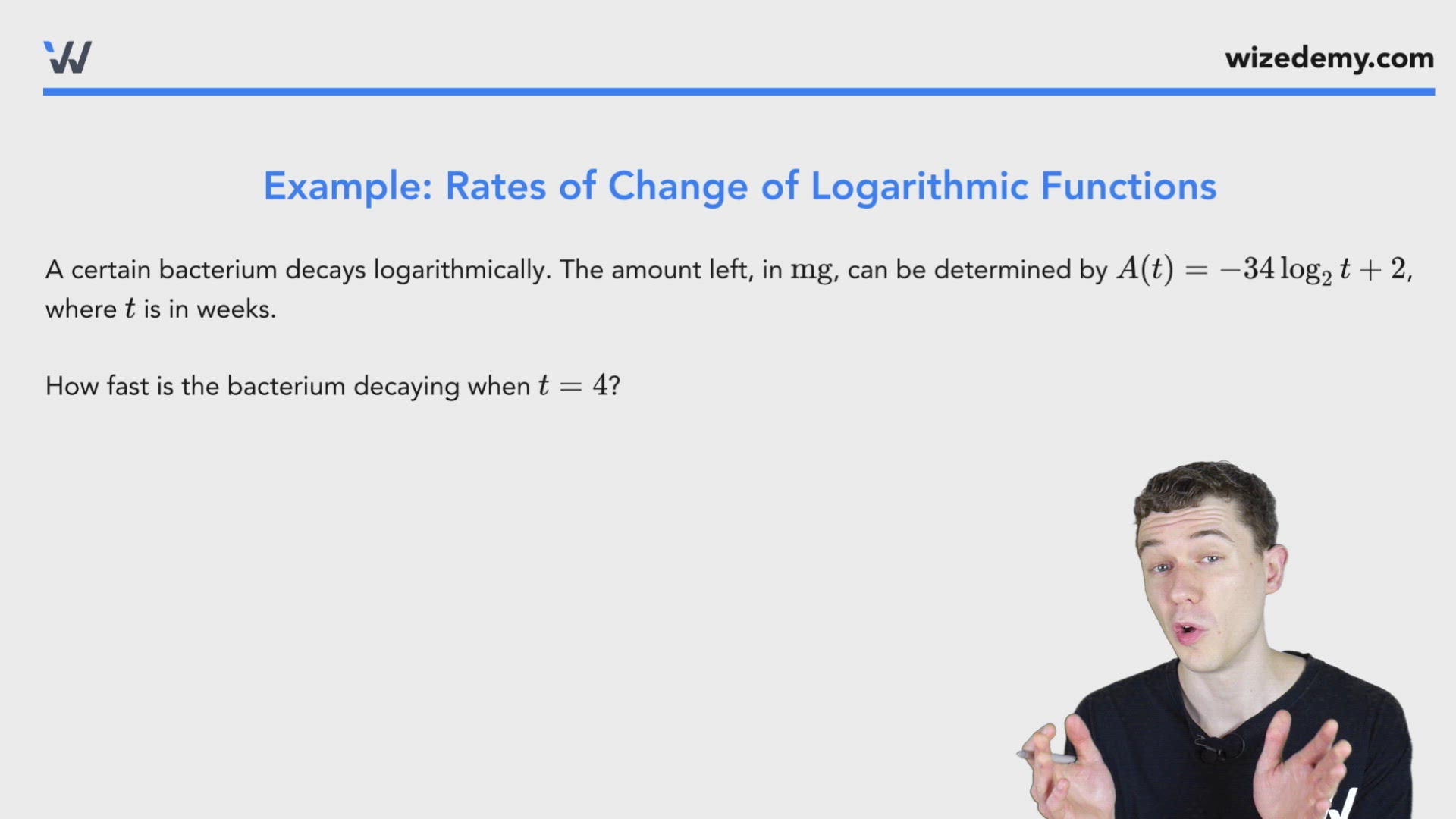 Rates of Change of Logarithmic Functions - Wize High School Grade 12 ...