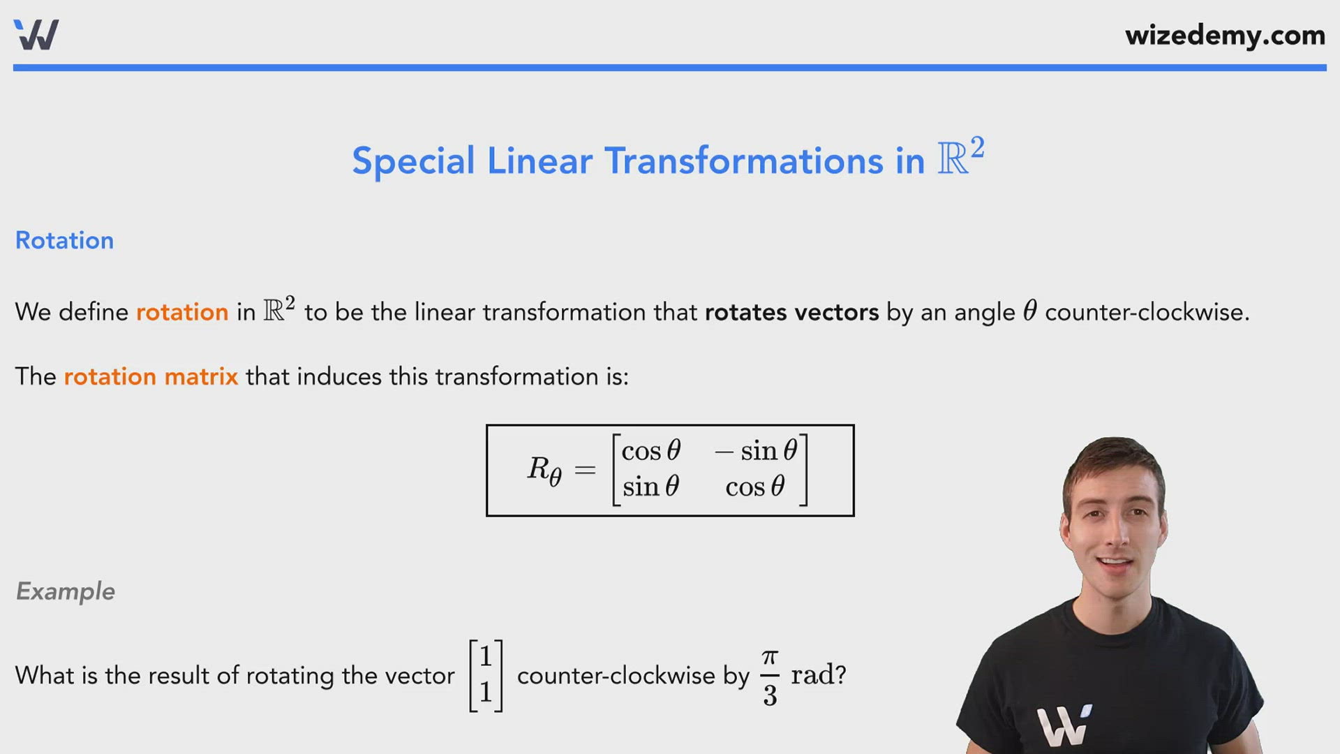Special Linear Transformations in $\reals^2$ - Wize University Linear Algebra Textbook | Wizeprep