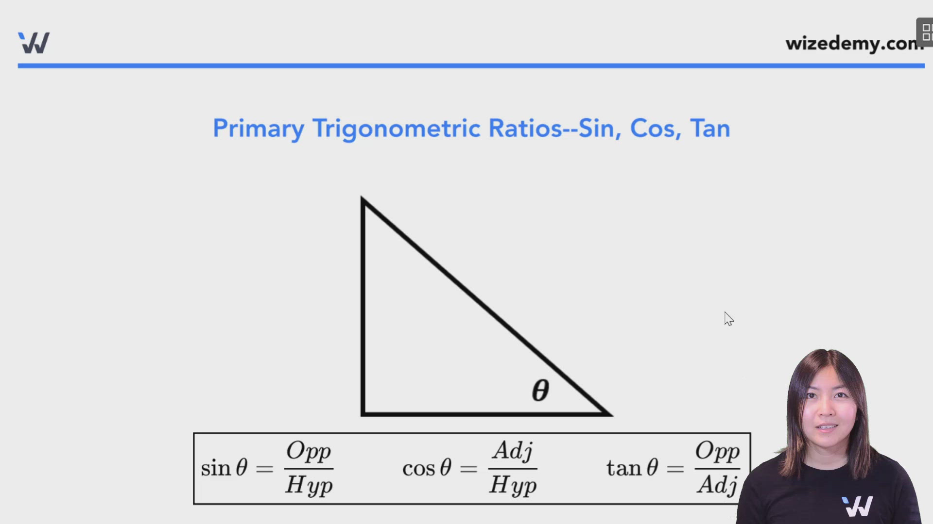 Primary Trig Ratios ($\sin$, $\cos$, $\tan$) - Wize High School Grade ...