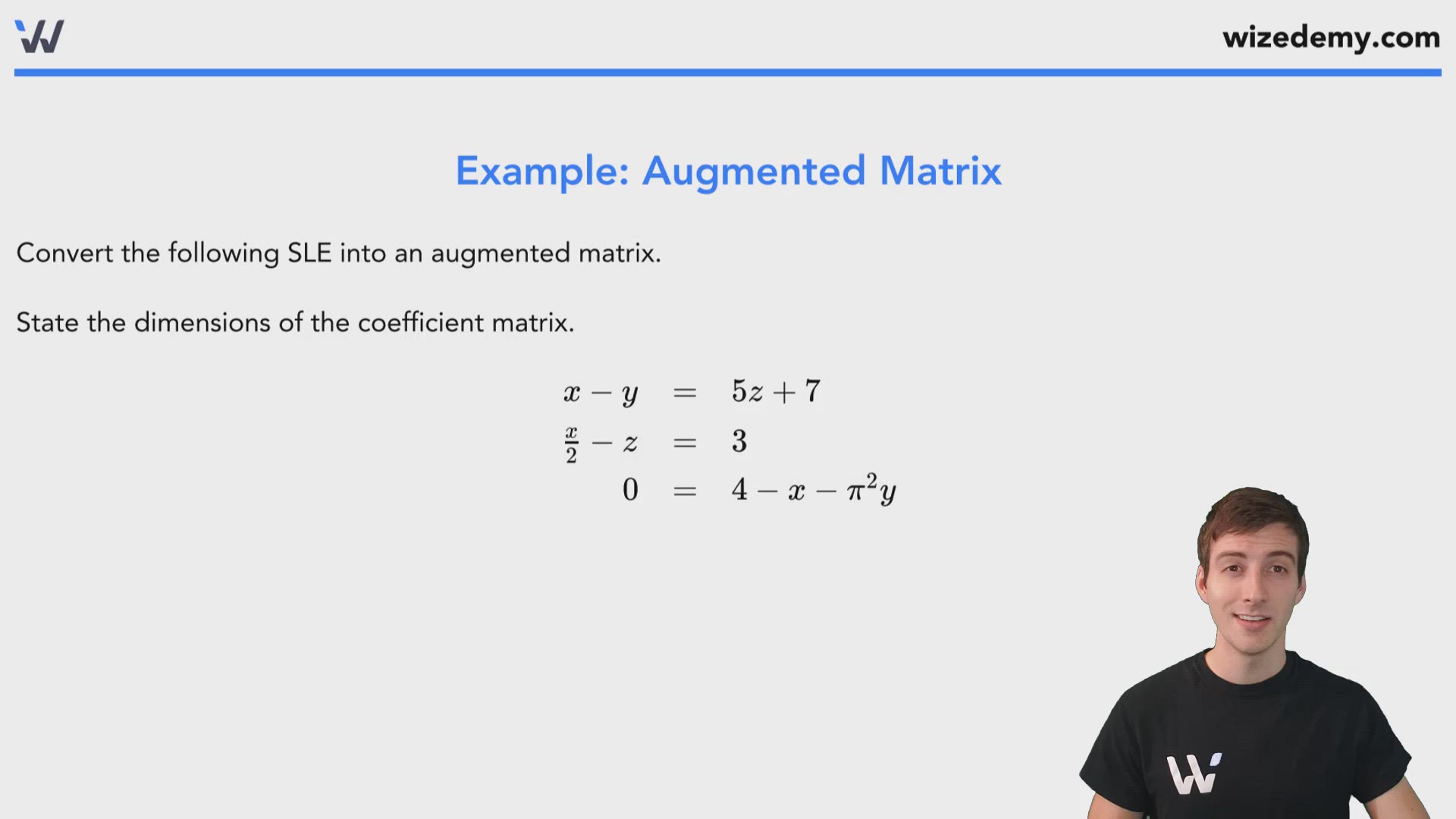 Augmented Matrix - Wize University Linear Algebra Textbook | Wizeprep