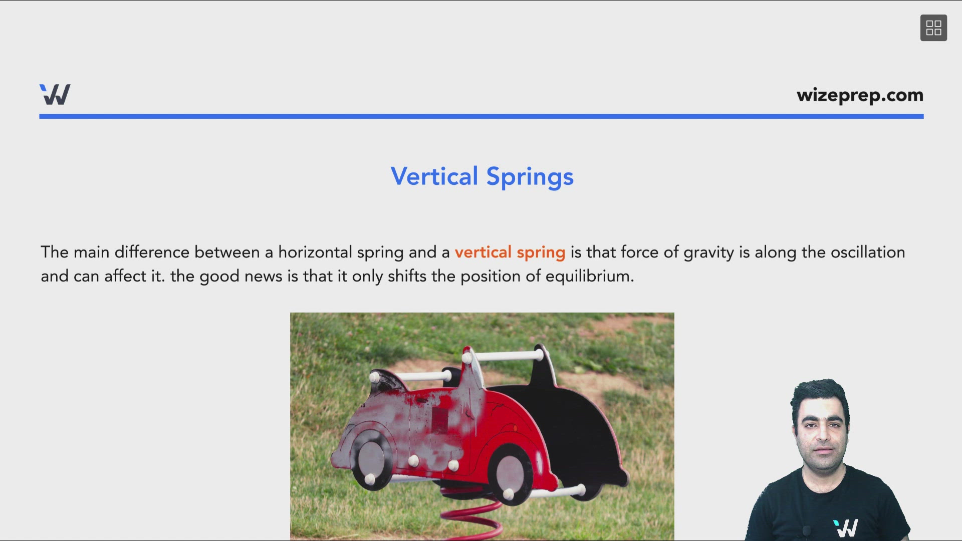 Vertical Springs - Wize University Physics Textbook (Master) | Wizeprep