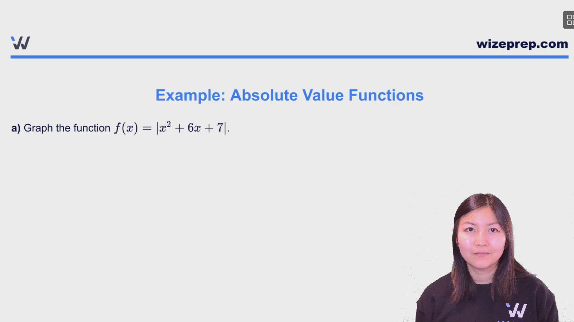 Absolute Value Functions - Wize High School Grade 11 Math Textbook | Wizeprep
