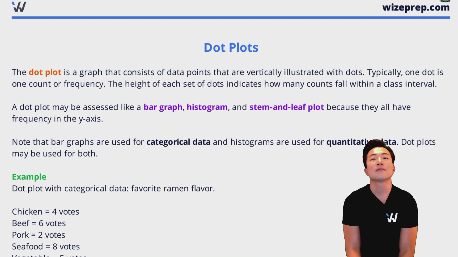 Dot Plots - Wize University Statistics Textbook | Wizeprep