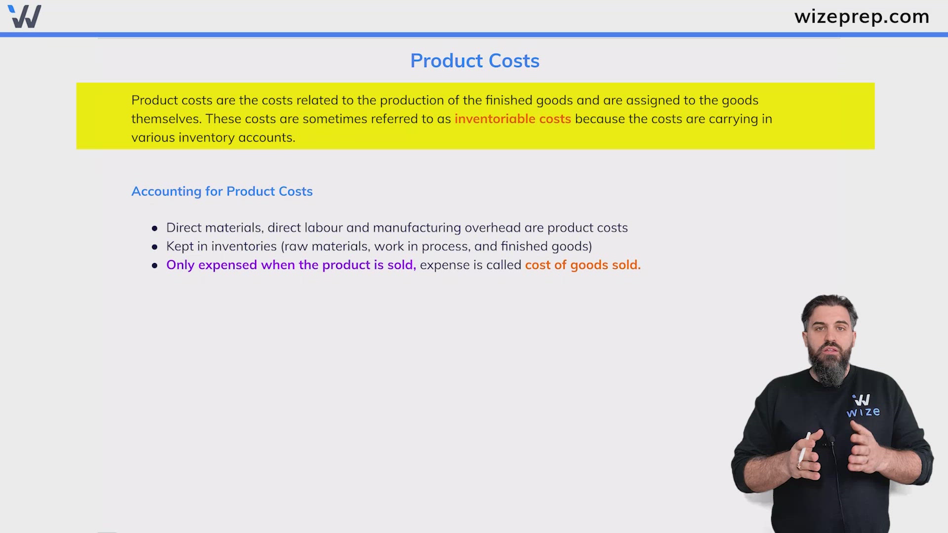Product vs Period Costs - Wize University Managerial Accounting ...