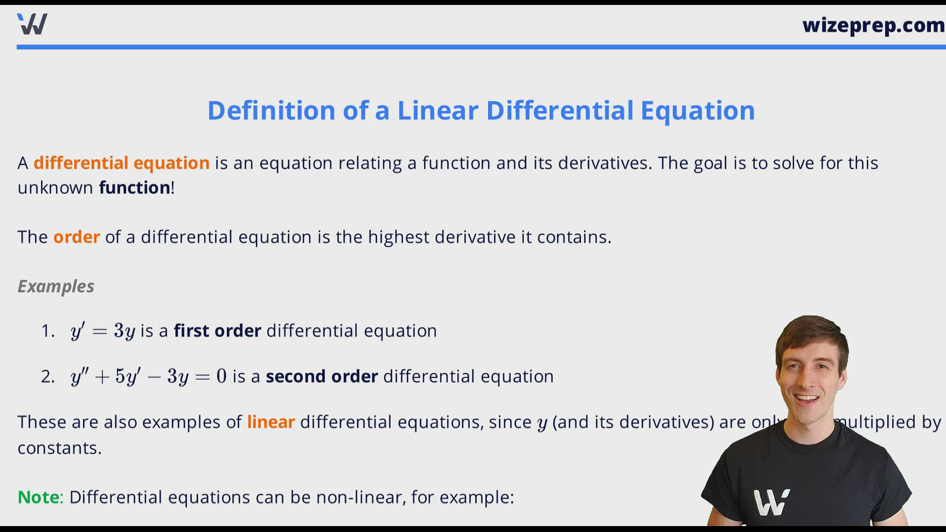 Basics of Differential Equations - Wize University Linear Algebra Textbook | Wizeprep