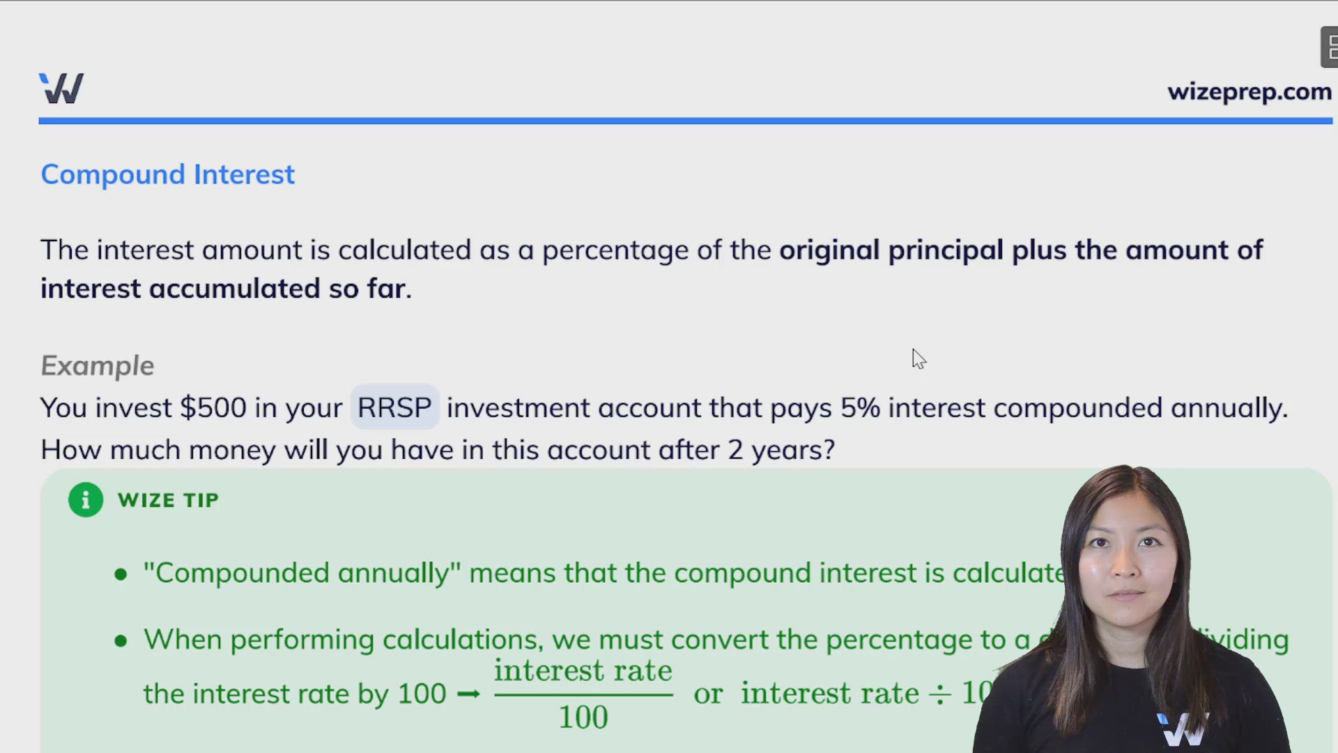 Simple & Compound Interest - Wize High School Grade 9 Math Textbook ...