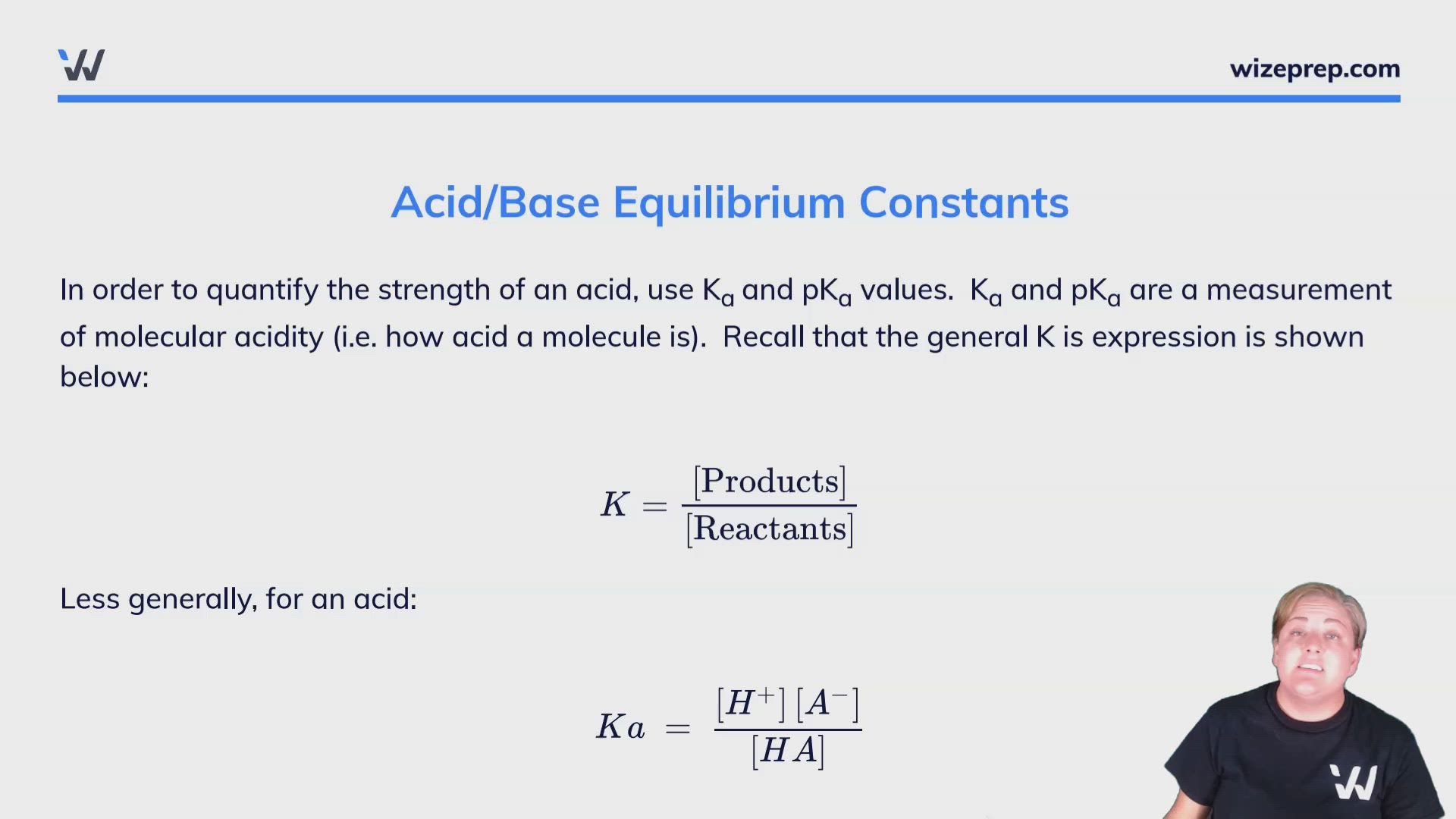 Acid/Base Equilibrium Fundamentals - Wize University Organic Chemistry ...