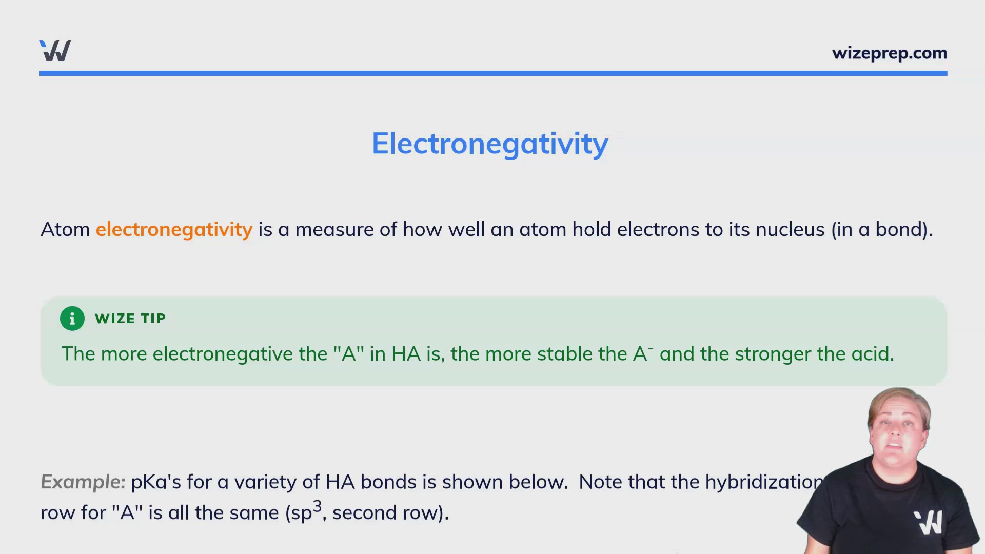 Factors Influencing Acid/Base Strength - Wize University Organic ...