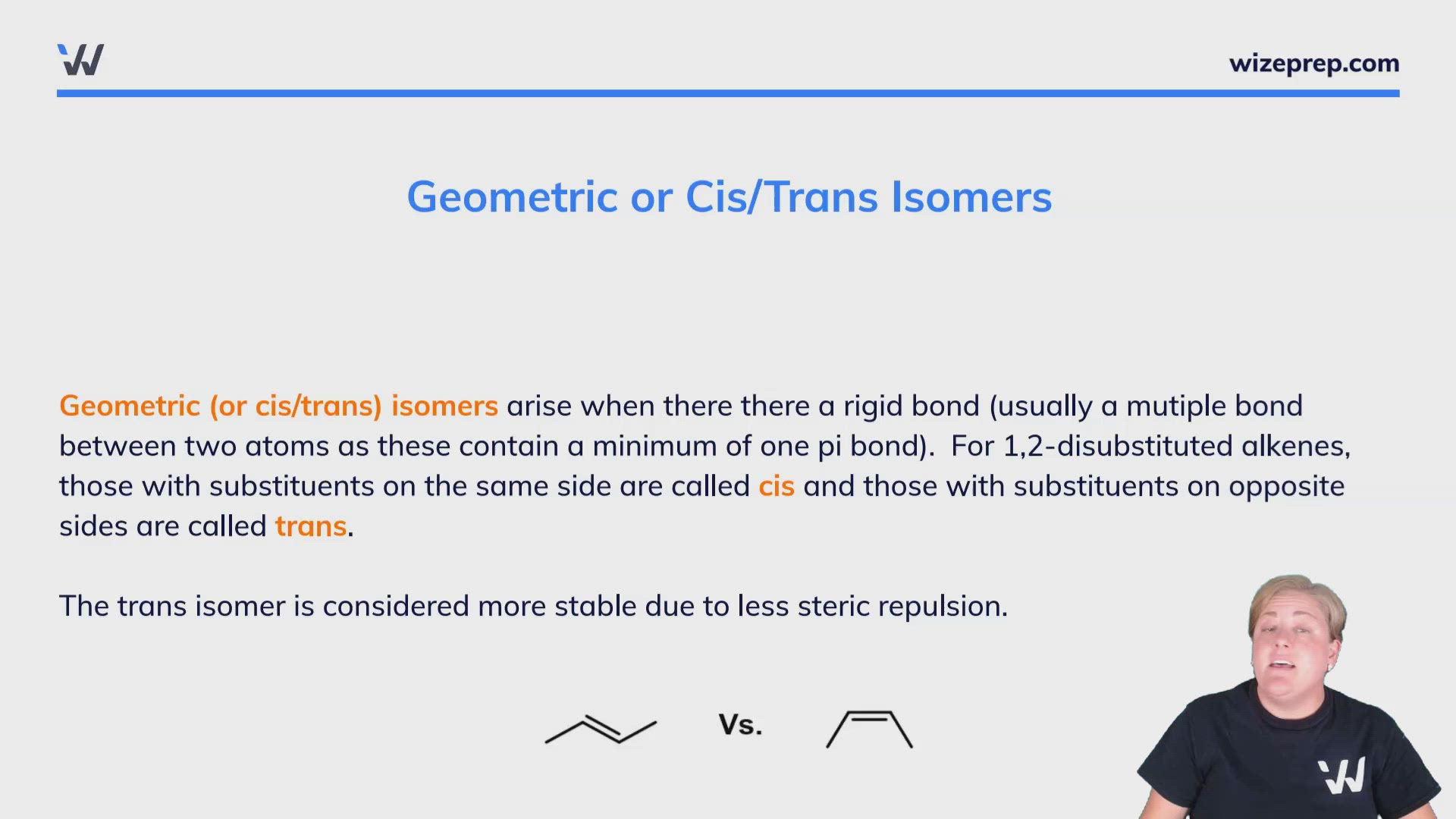 Stereoisomers II - Geometric or Cis/Trans Isomers - Wize University ...