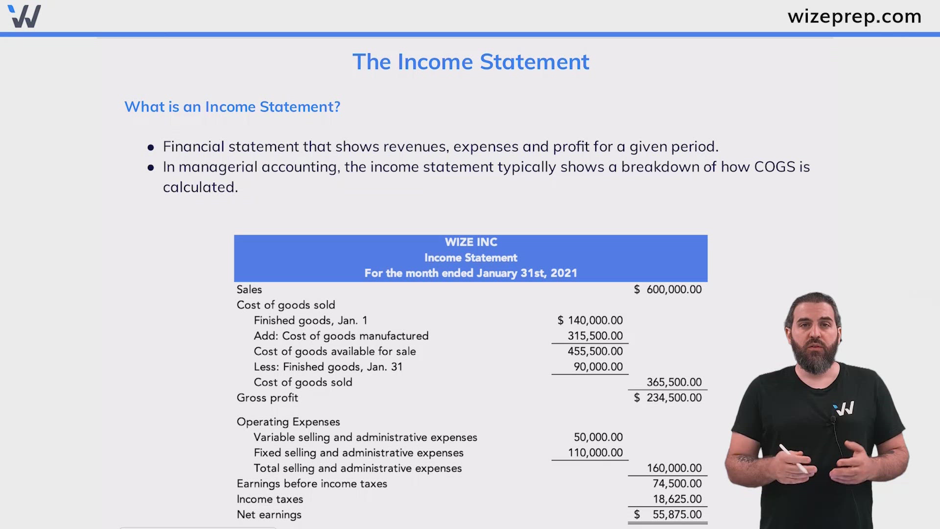 The Income Statement - Wize University Managerial Accounting Textbook ...