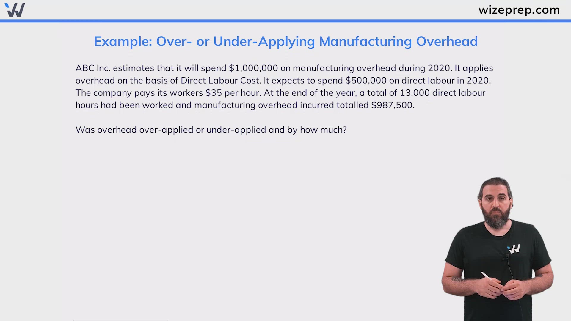 Over- or Under-Applying Manufacturing Overhead - Wize University ...