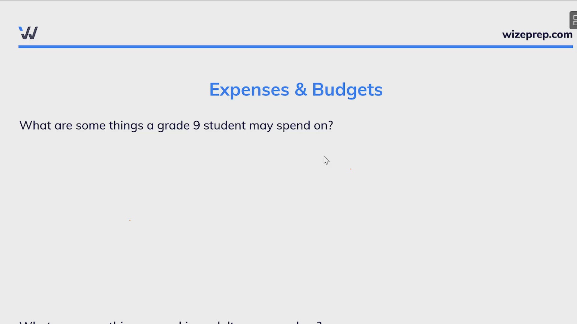 Expenses & Budgets - Wize High School Grade 9 Math Textbook | Wizeprep