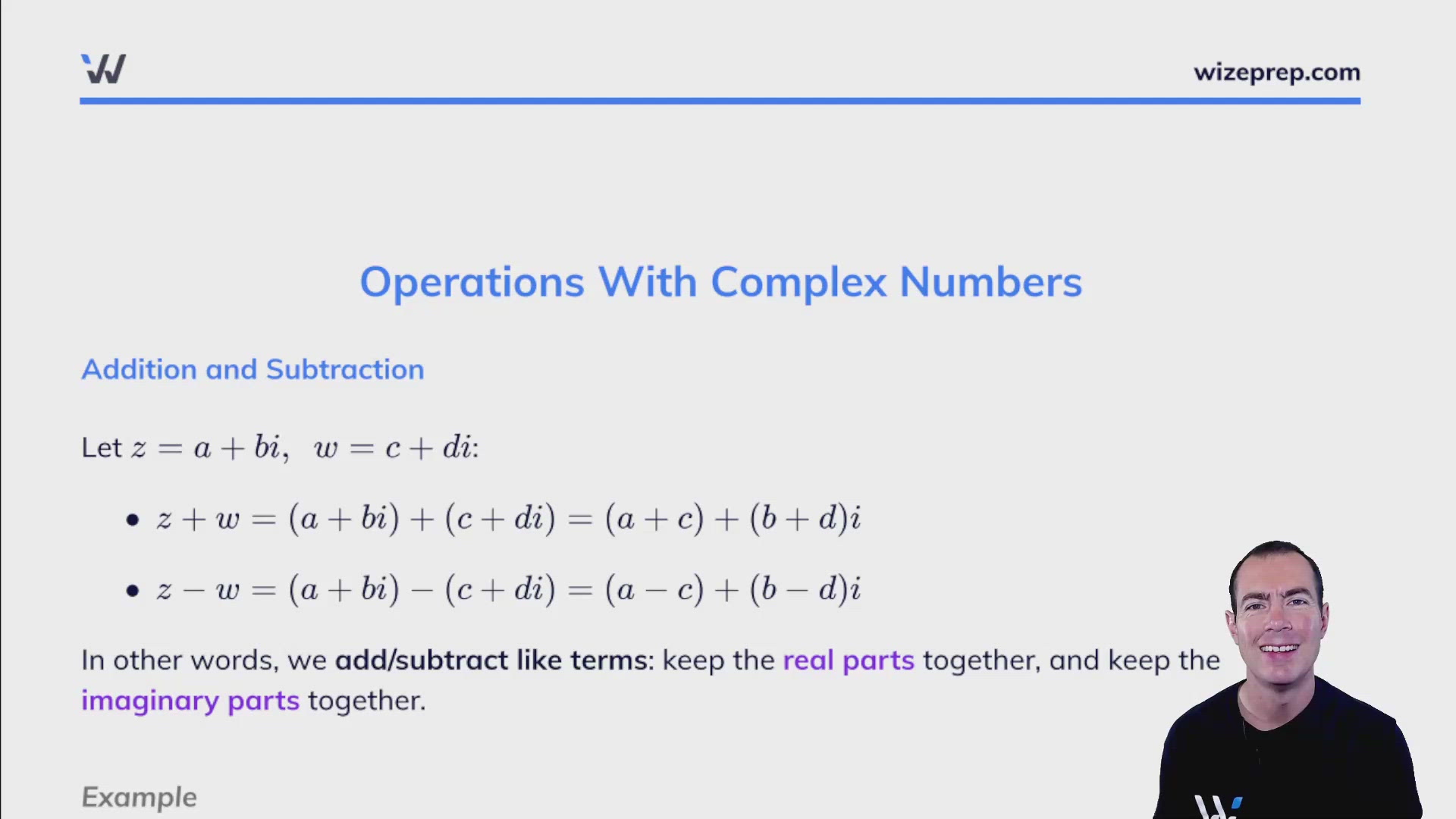 Complex Numbers - Wize High School Algebra II Textbook (Common Core ...