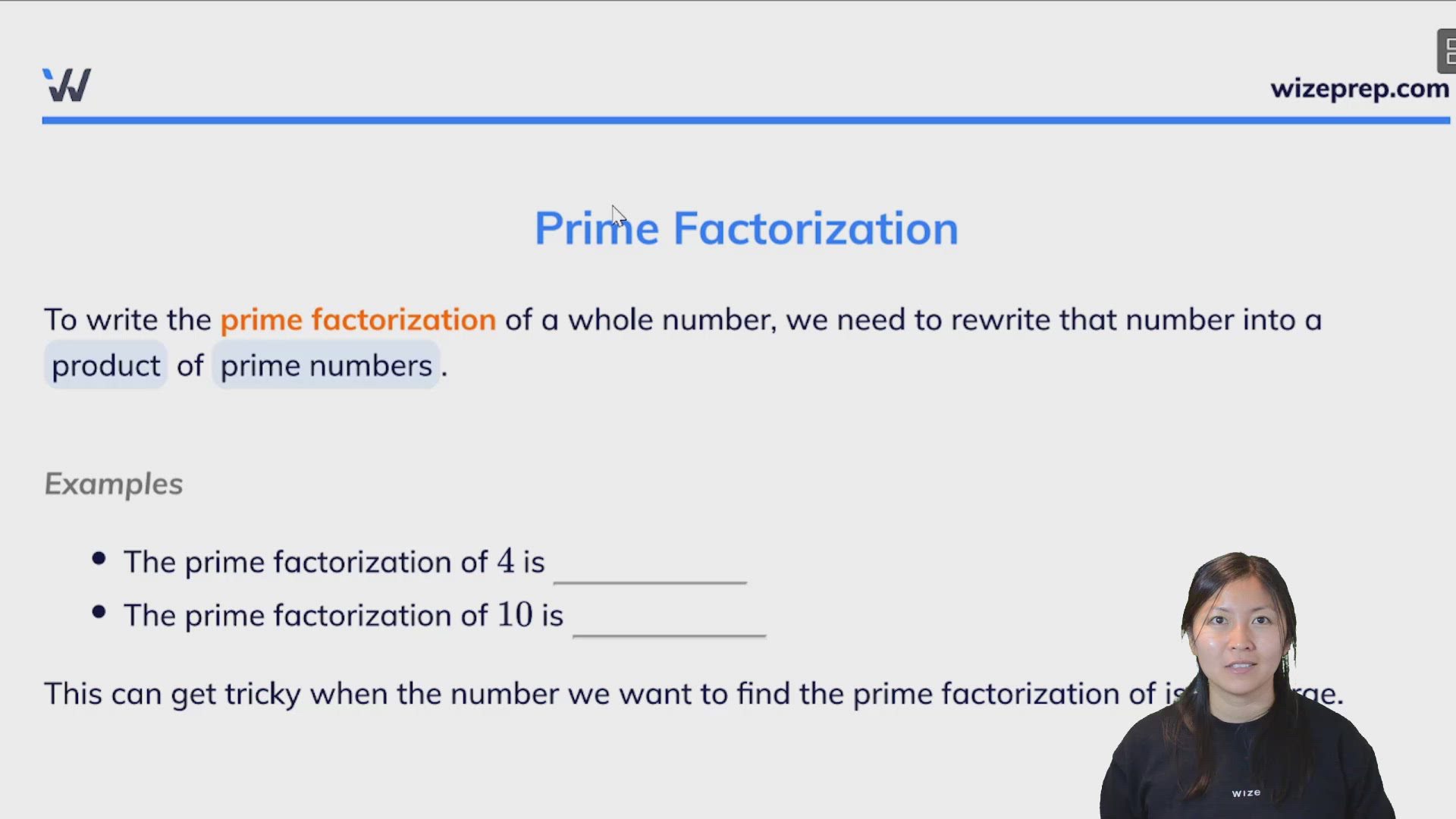 Prime Factorization - Wize High School Grade 10 Math Textbook | Wizeprep