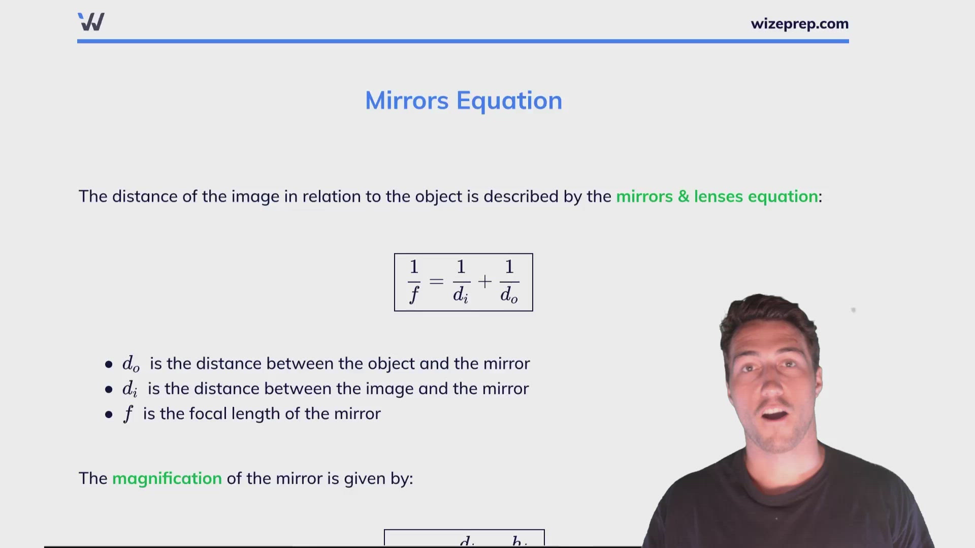 Mirrors Equation - Wize University Physics Textbook (Master) | Wizeprep