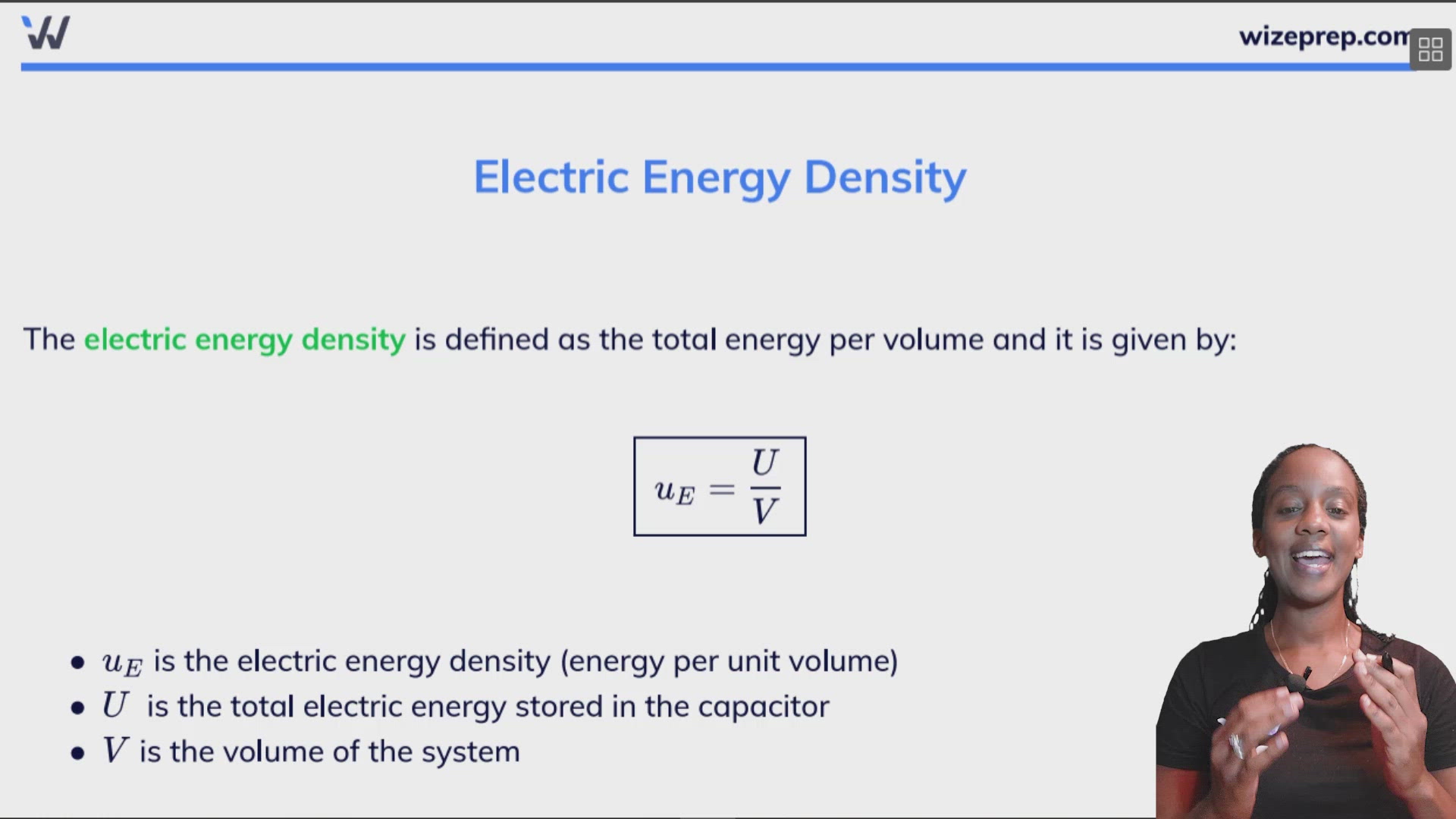 Energy Stored in a Capacitor - Wize University Physics Textbook (Master ...