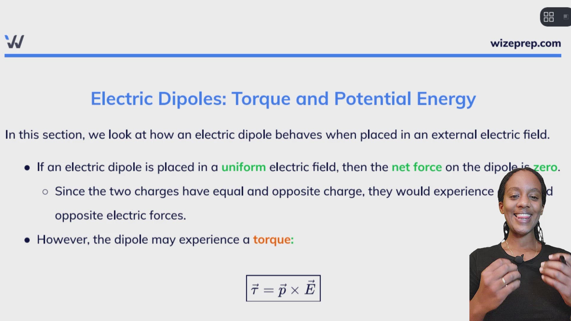 Electric Dipoles - Wize University Physics Textbook (Master) | Wizeprep