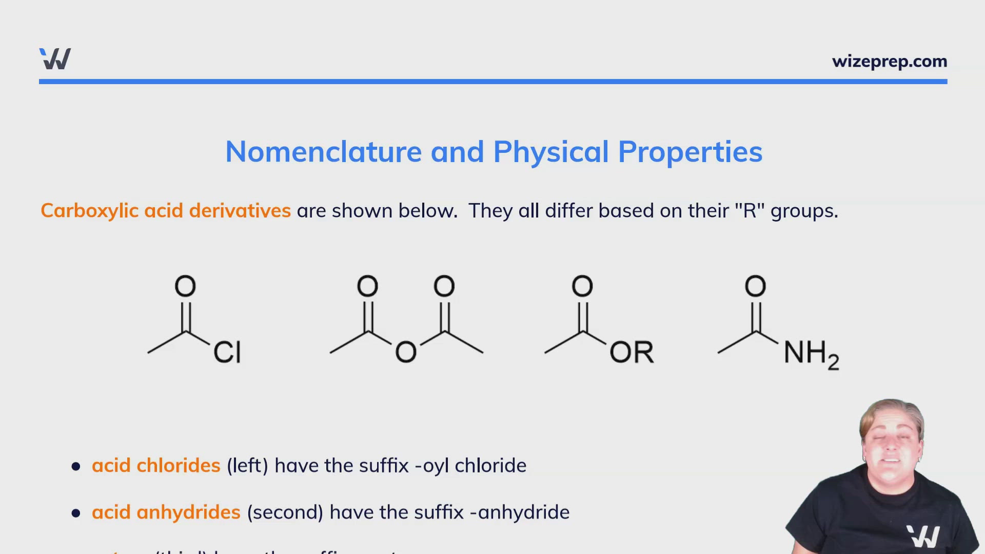 Carboxylic Acid Derivatives - Wize University Organic Chemistry ...