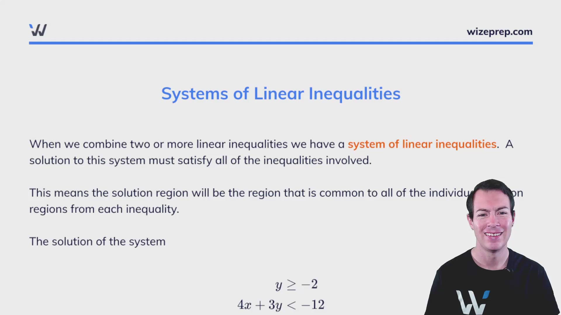 Systems of Linear Inequatlities - Wize High School Algebra I Textbook ...