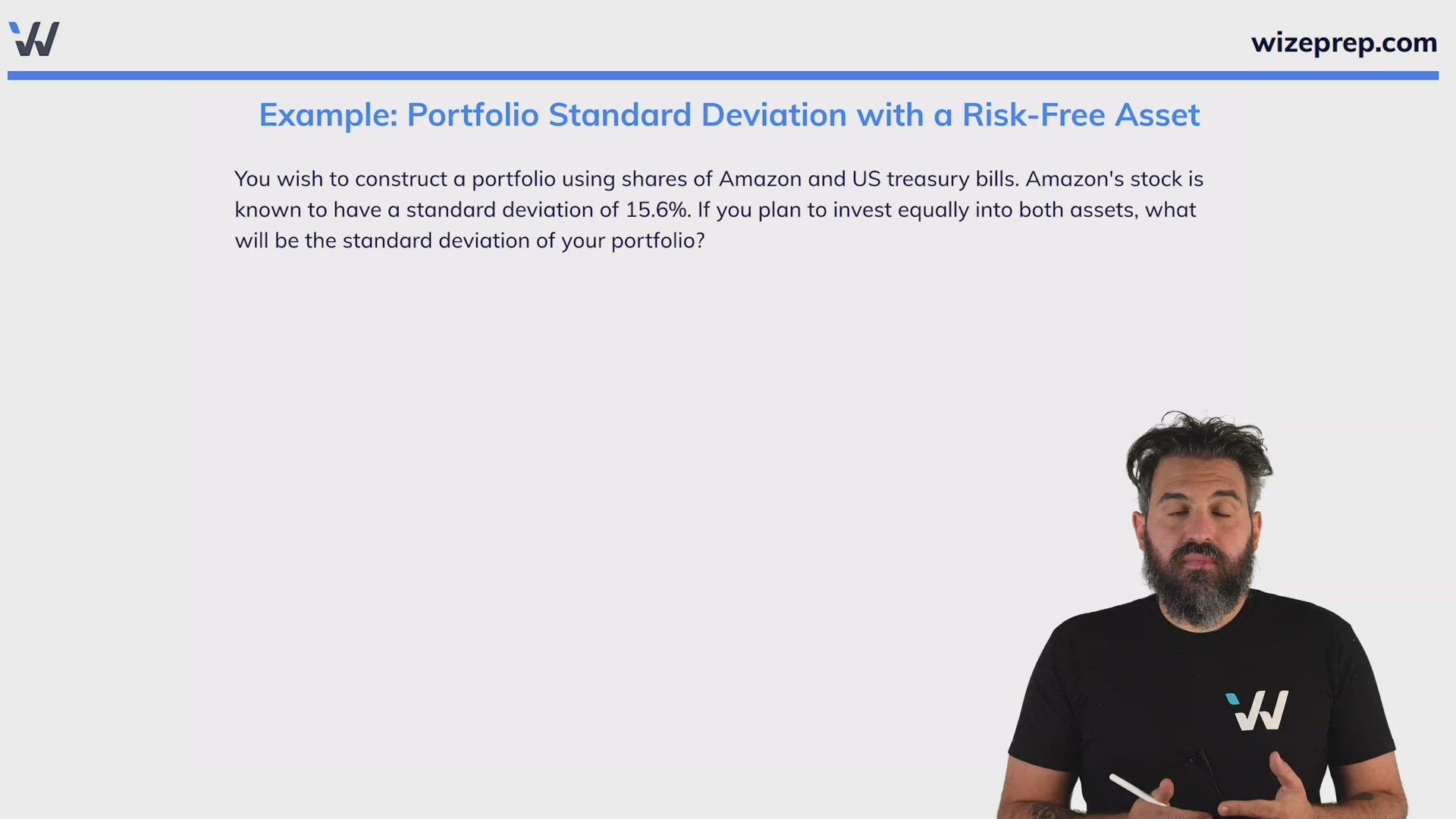 Portfolio Standard Deviation (Special Cases) - Wize University Introduction to Finance Textbook ...