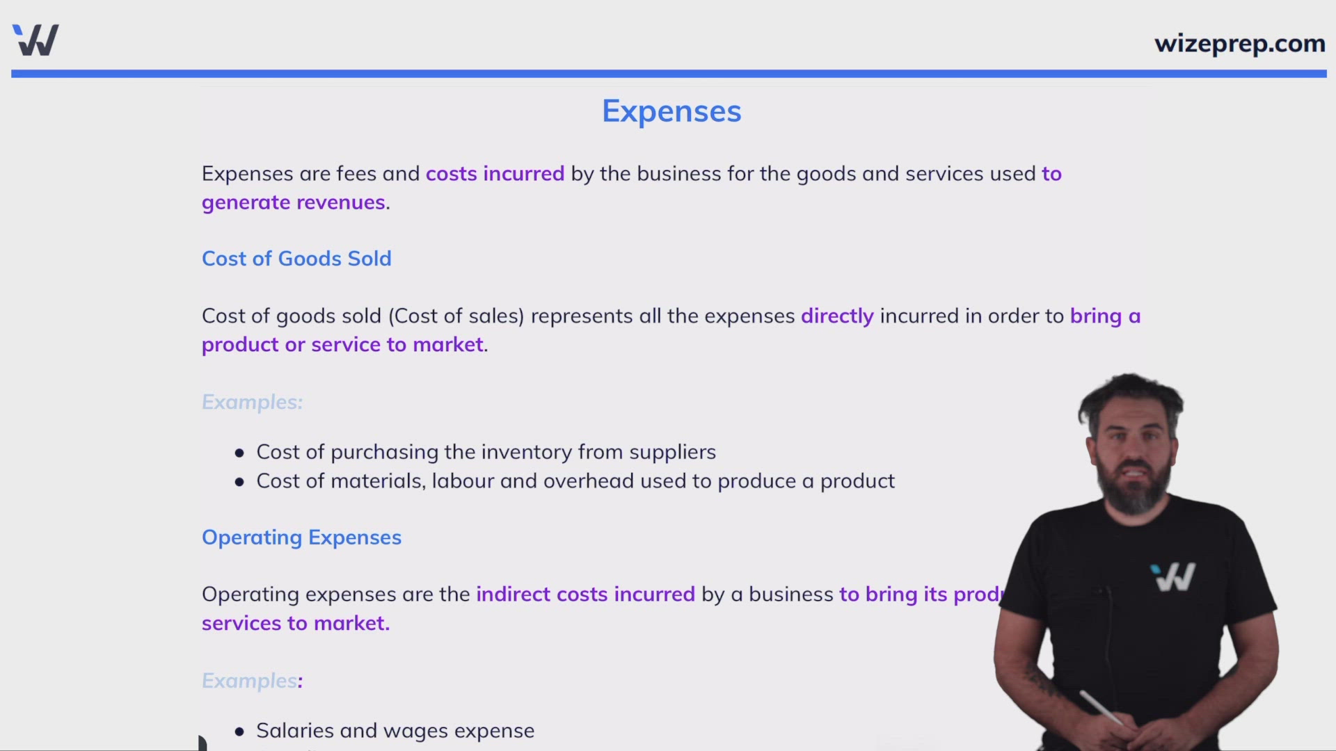 Expenses - Wize University Introduction to Financial Accounting ...
