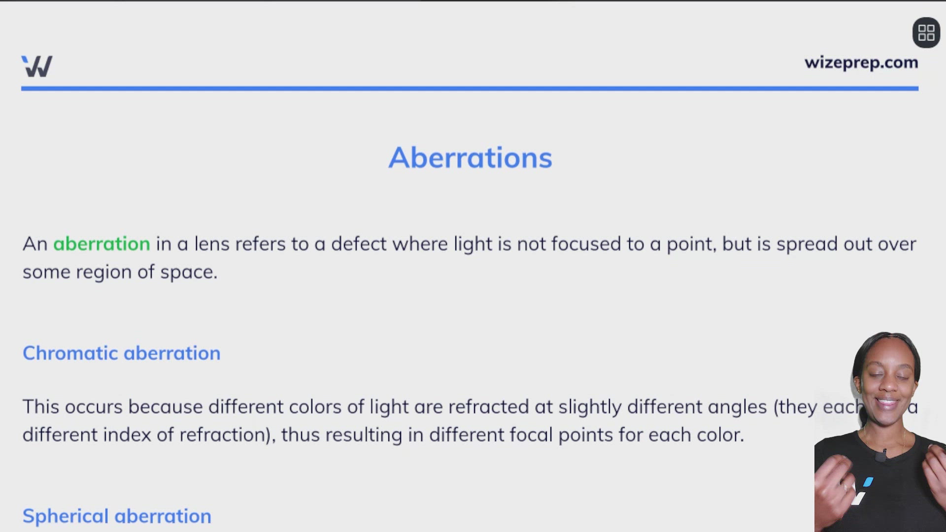Aberrations - Wize University Physics Textbook (Master) | Wizeprep