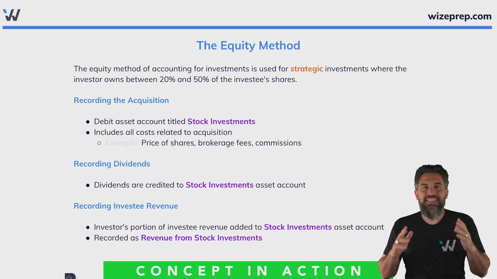 Equity Method - Wize University Introduction to Financial Accounting ...