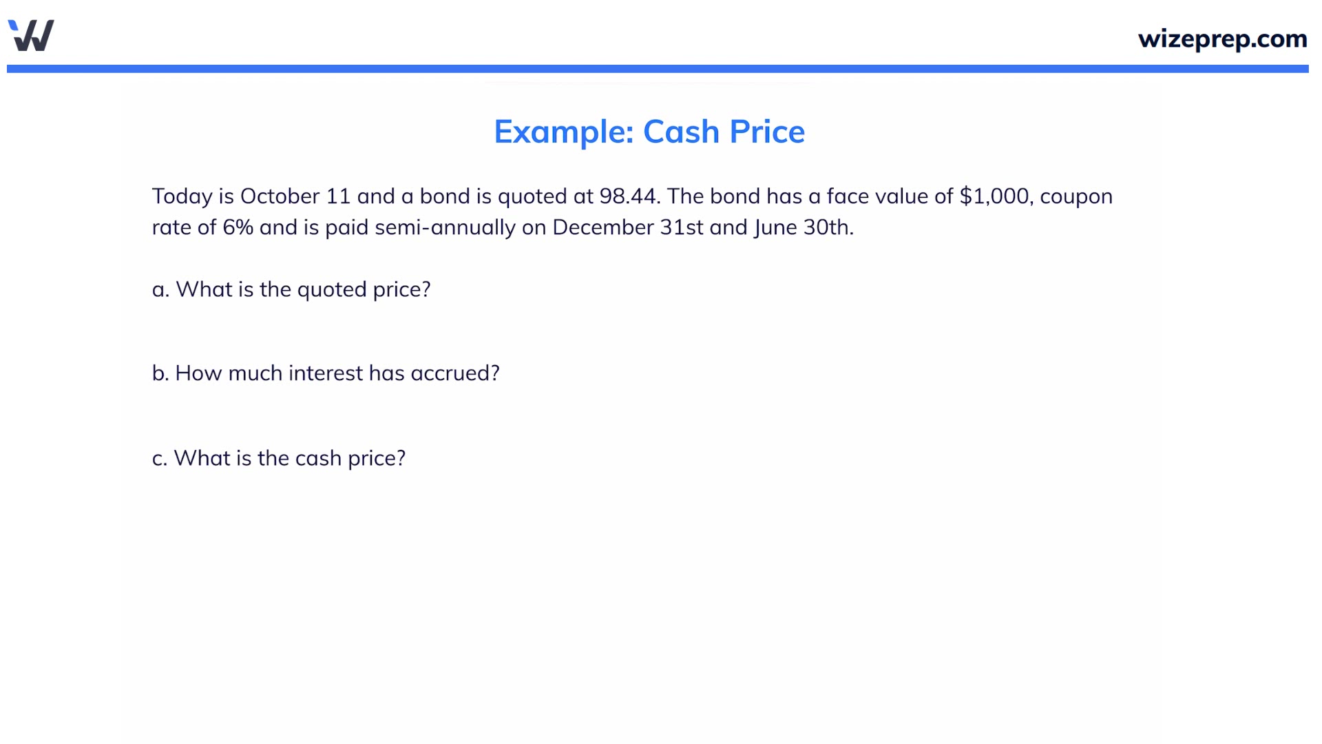 Cash Price vs Quoted Price - Wize University Introduction to Finance ...